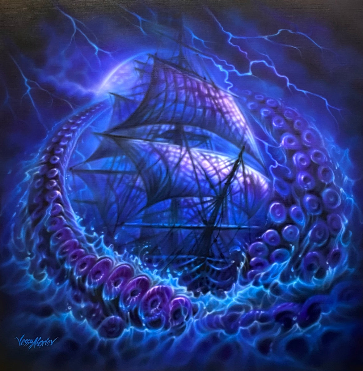 Kraken Painting Canvas – Vesso Art Studio